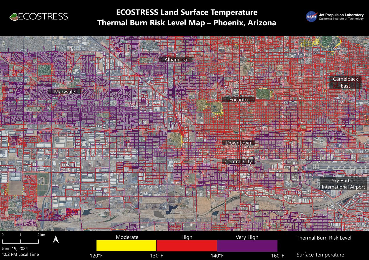 NASA’s ECOSTRESS Maps Burn Risk Across Phoenix Streets | NASA Jet Propulsion Laboratory (JPL)