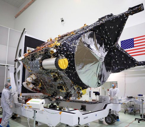 Deep Space Atomic Clock Poster - red version