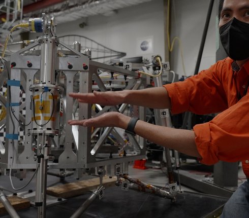 A-PUFFER Robot Explores a Rocky Terrain