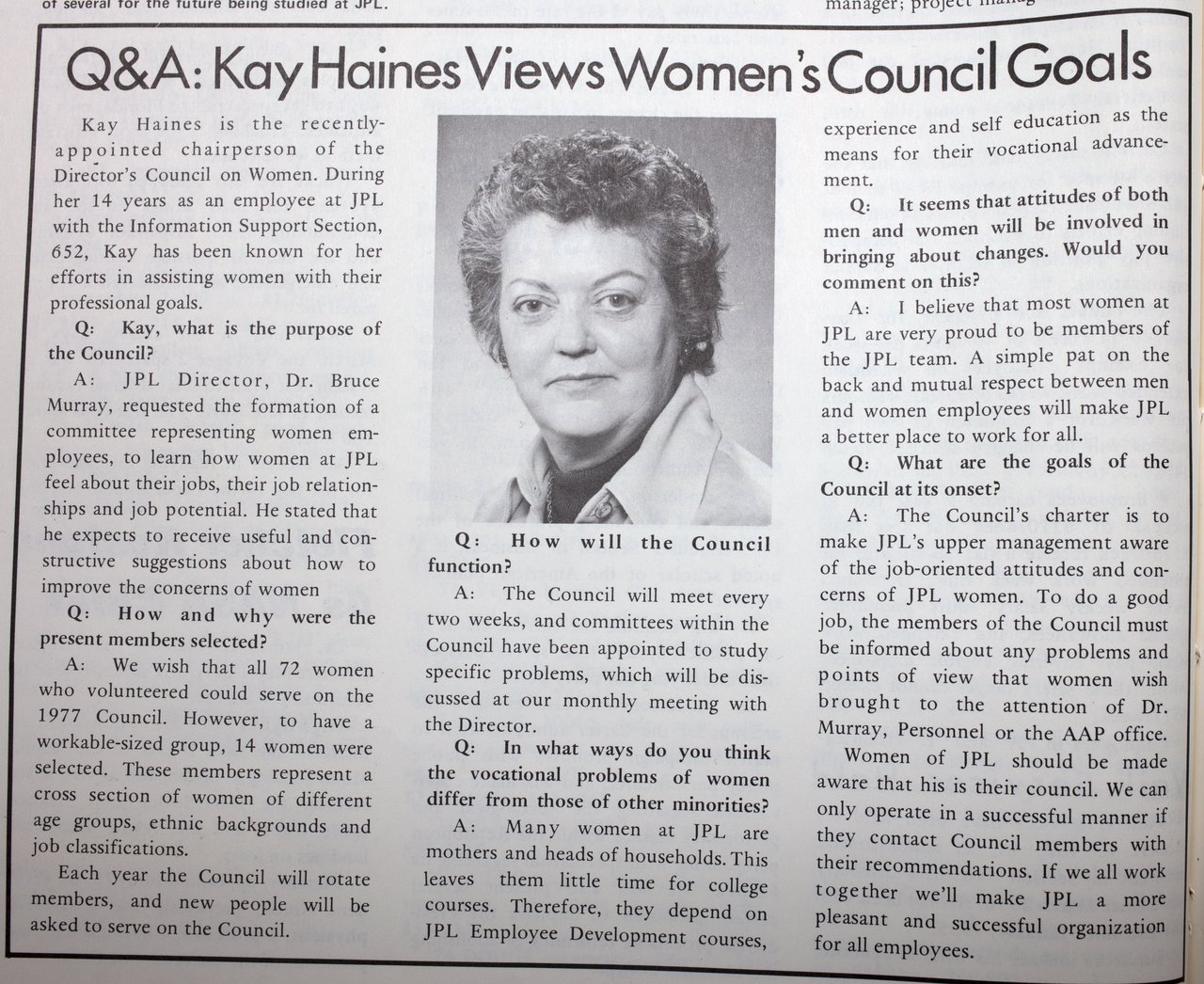 Slice of History - Advisory Council for Women (ACW) at JPL | NASA Jet ...