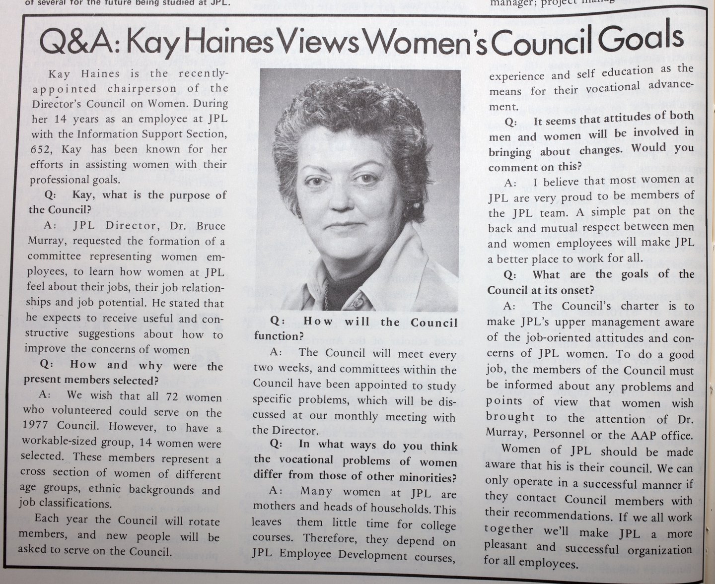 Slice of History - Advisory Council for Women (ACW) at JPL | NASA Jet ...