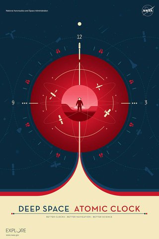 Deep Space Atomic Clock Poster - red version | NASA Jet Propulsion ...