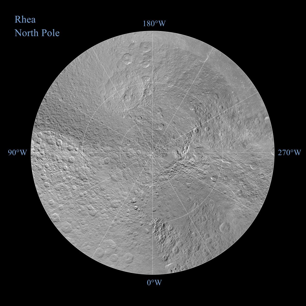 Rhea Polar Maps - March 2012