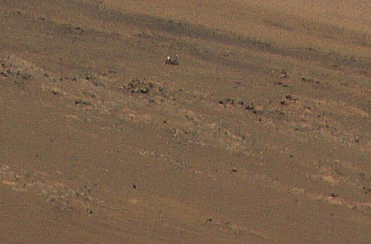 NASA’s Ingenuity Mars Helicopter Spots Perseverance From Above