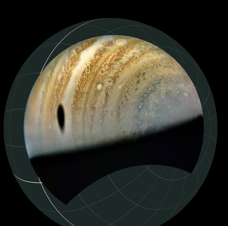 Juno Captures Moon Shadow on Jupiter | NASA Jet Propulsion Laboratory (JPL)