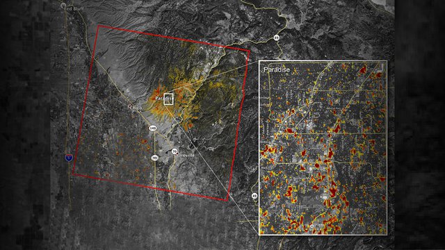 Updated NASA Damage Map of Camp Fire from Space