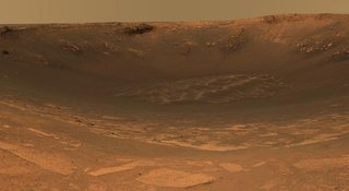 Mars Rover Arrival at Deeper Crater Provides a Tempting Eyeful