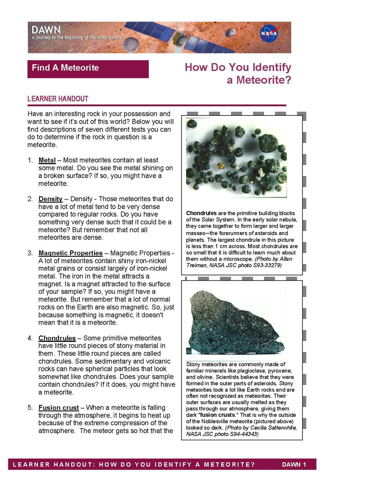 How to Identify A Meteorite Page 1 of 2