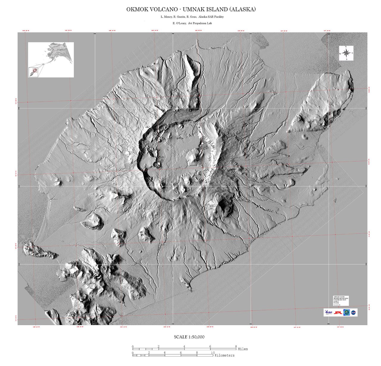 Shaded Relief Mosaic of Umnak Island, Aleutian Islands, Alaska | NASA ...
