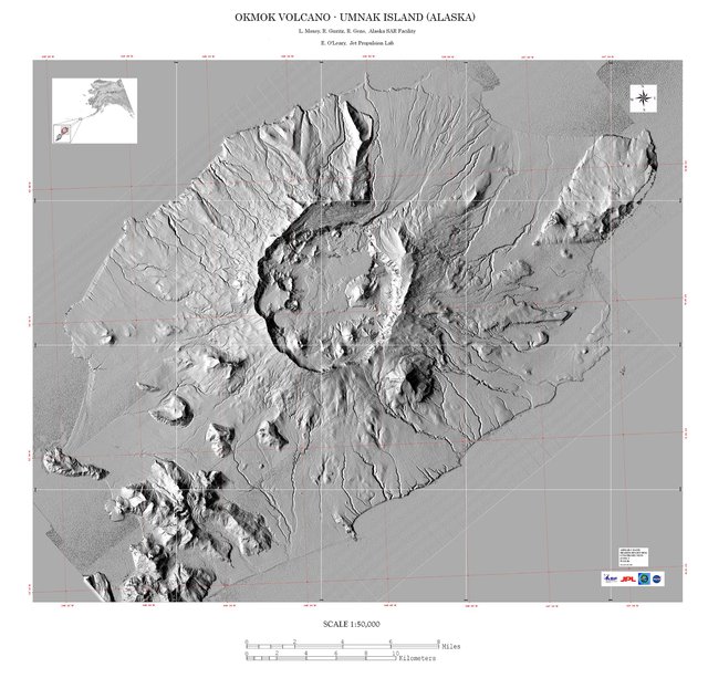 Shaded Relief Mosaic of Umnak Island, Aleutian Islands, Alaska | NASA ...