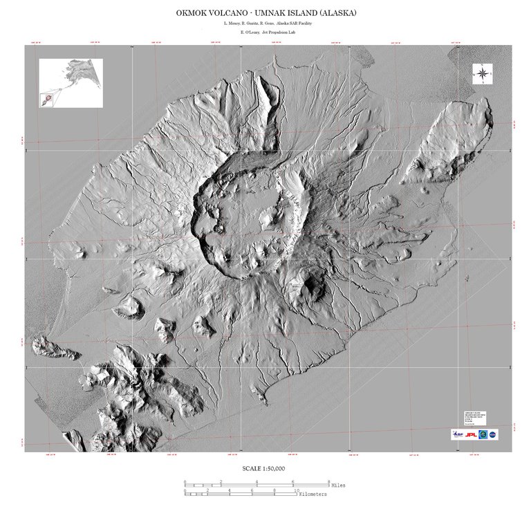 Shaded Relief Mosaic of Umnak Island, Aleutian Islands, Alaska | NASA ...