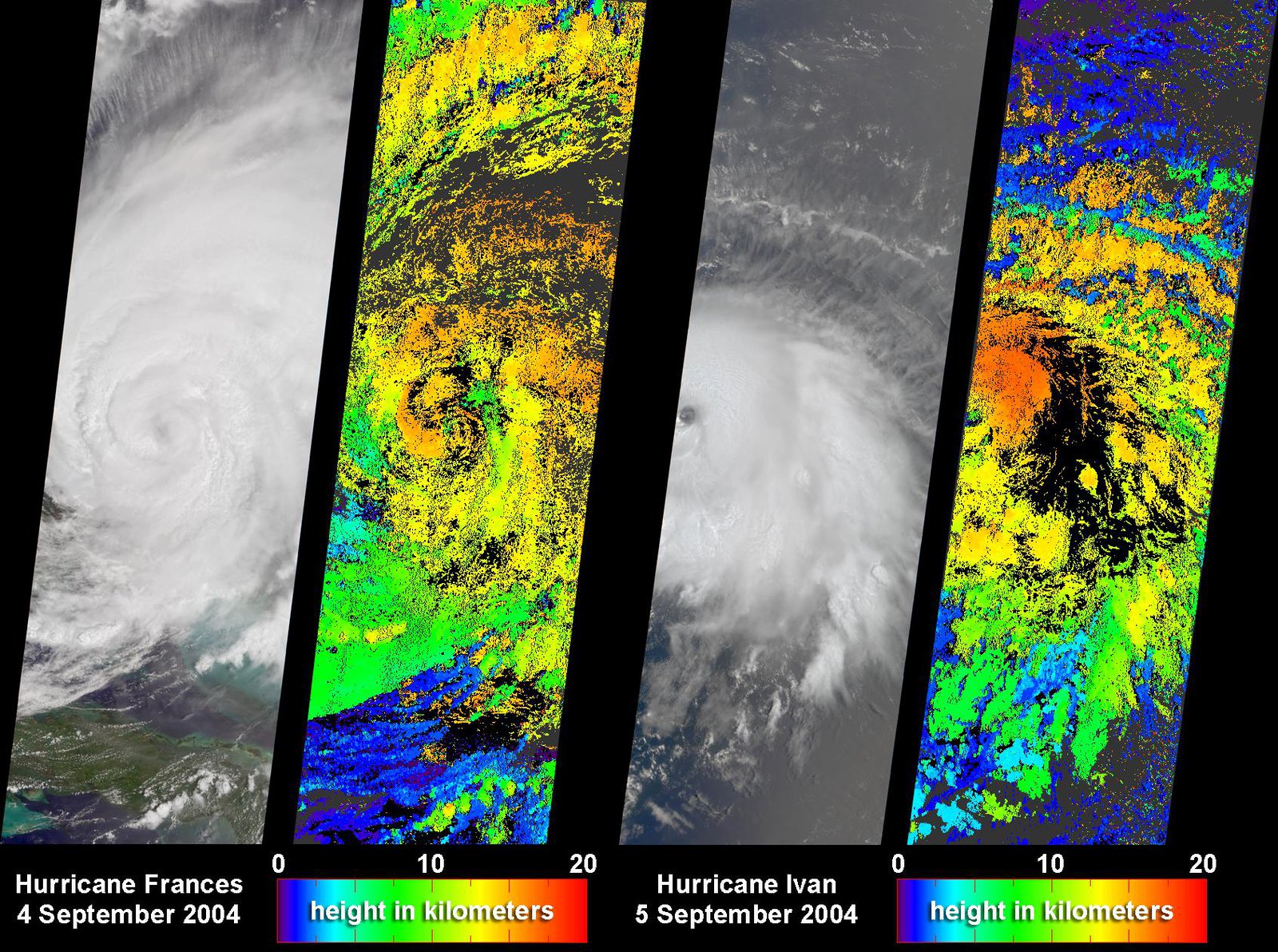Cloud Height Maps for Hurricanes Frances and Ivan | NASA Jet Propulsion ...