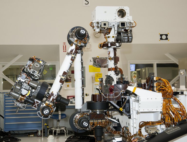 Arm and Mast of NASA Mars Rover Curiosity