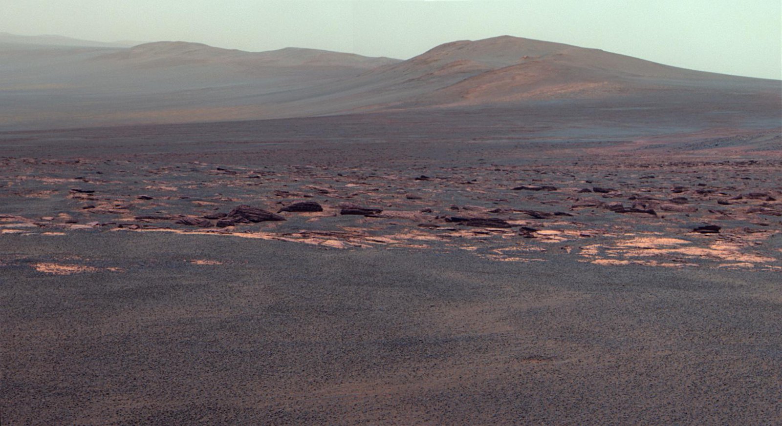 West Rim of Endeavour Crater on Mars (False Color)