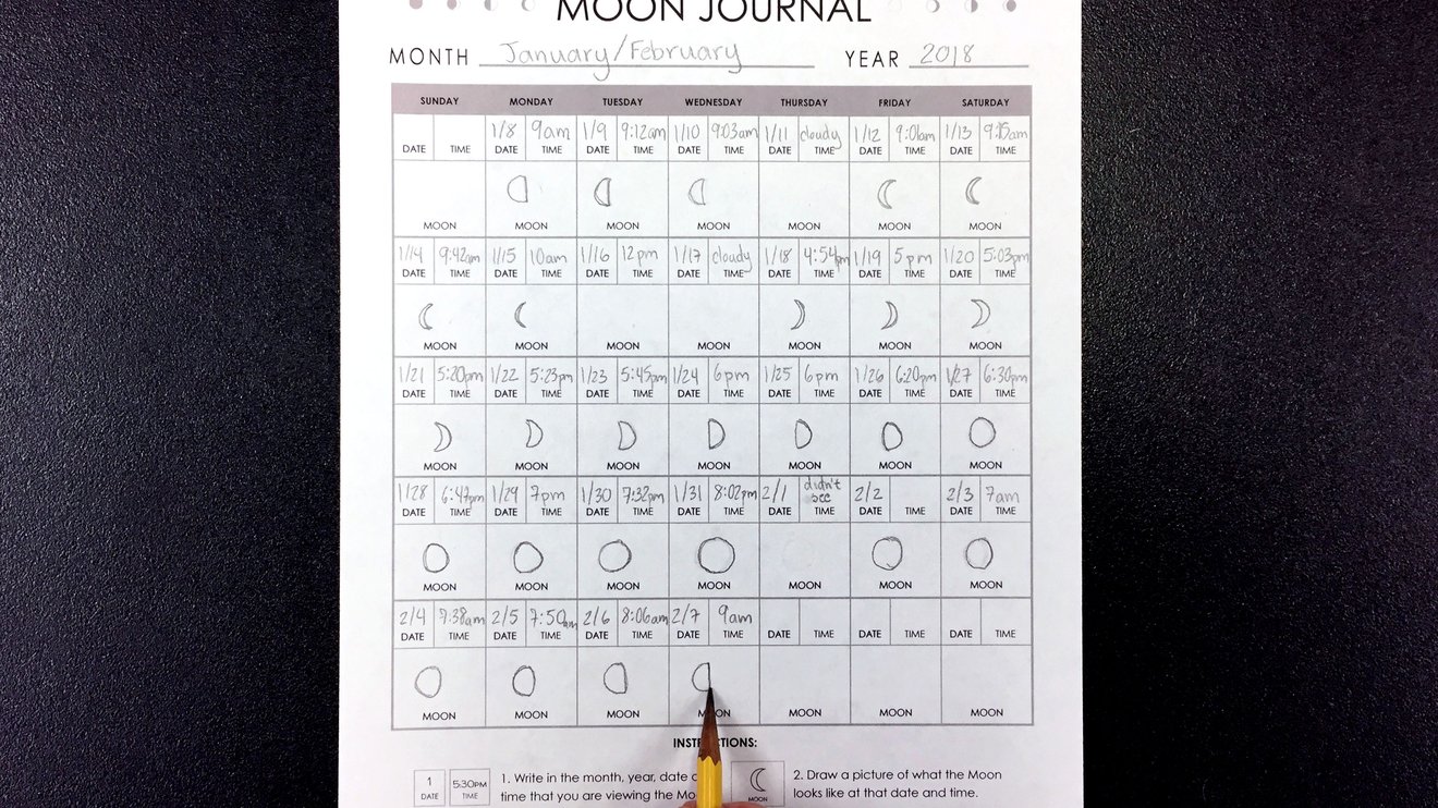 Look at the Moon! Journaling Project – Science Project | NASA JPL Education