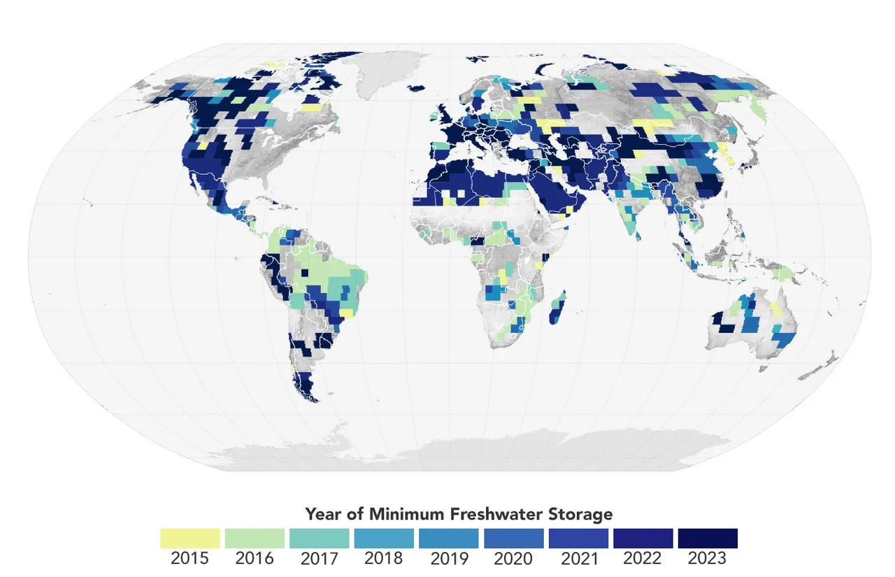 NASA Satellites Reveal Abrupt Drop in Global Freshwater Levels | NASA ...