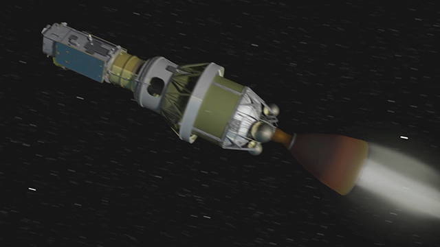 Jettison of Delta II payload fairing